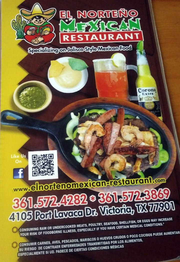 El Norteno Mexican Restaurant- Menu- Victoria – Menutex