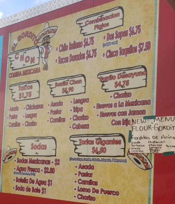 Tacos El Gordito Chon- Menu- Watauga – Menutex