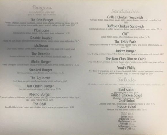 Don Burger- Menu- Garland – Menutex