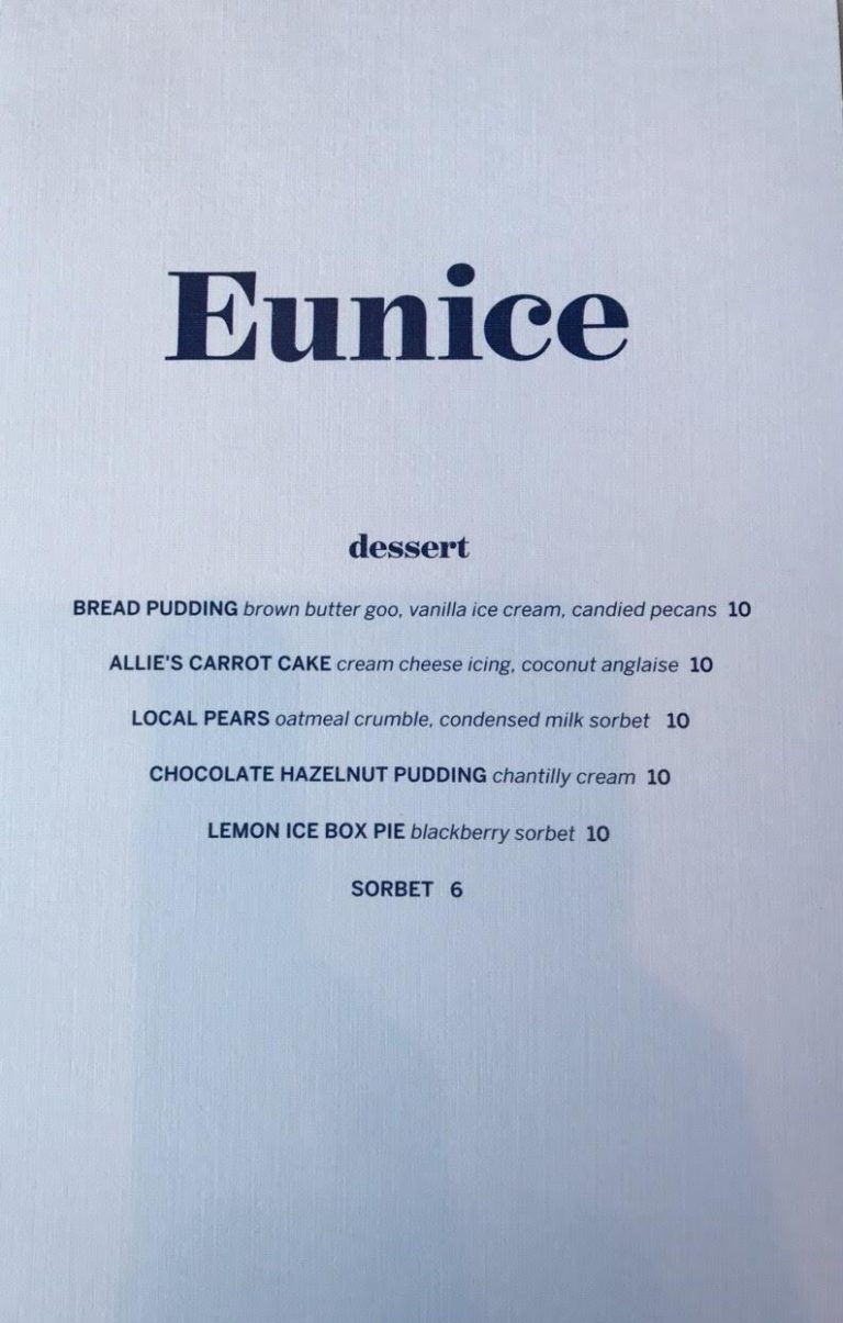 Eunice- Menu- Houston – Menutex
