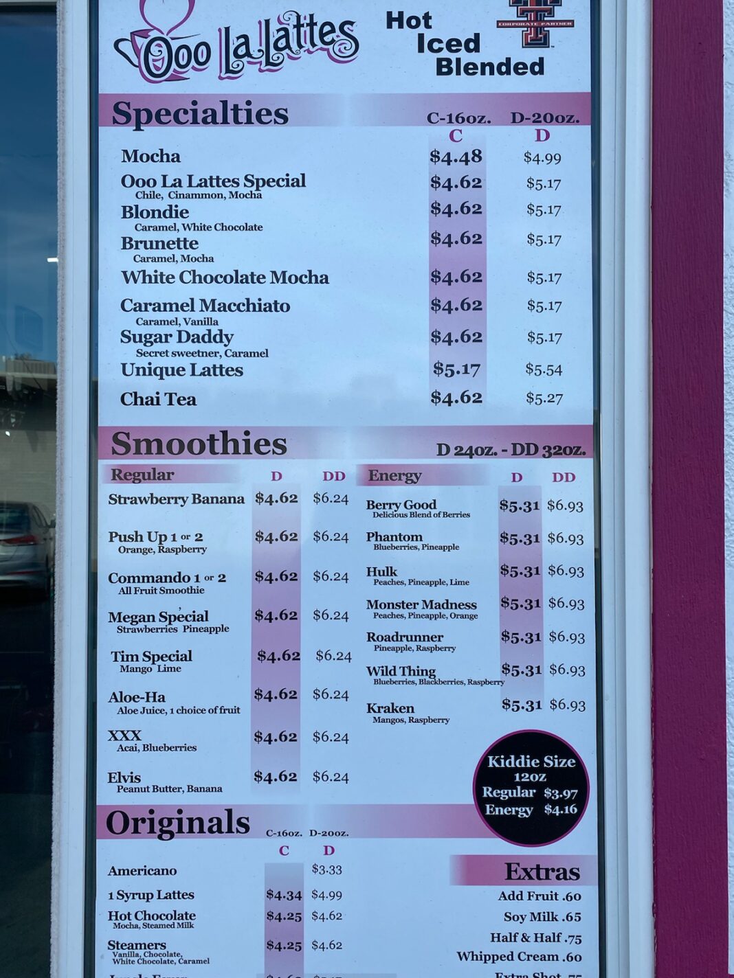 Ooo La Lattes – Menu – Lubbock – Menutex