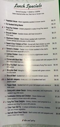 T Jin China Diner – Menu – Bryan – Menutex
