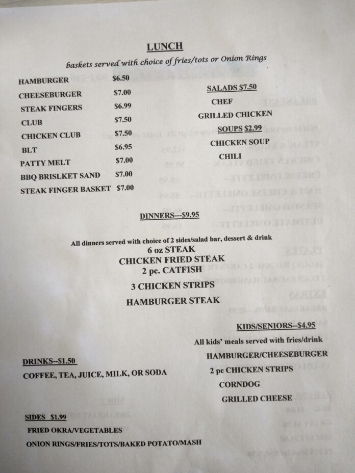 Town Cafe - Menu - Centerville - Menutex